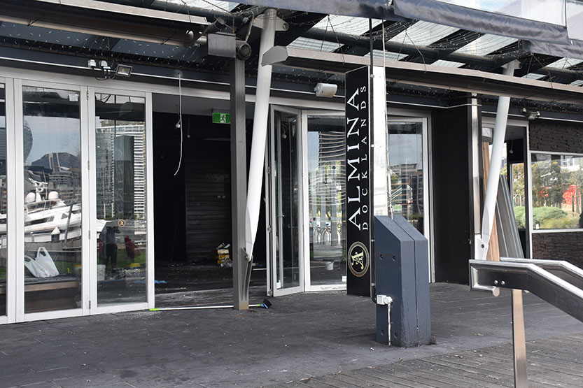 Police investigate suspicious fire at a Docklands restaurant